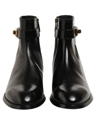 Dolce & Gabbana Logo-Buckle Strap Boot - Black