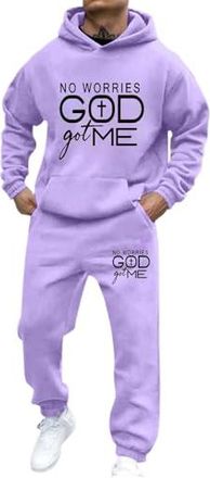 Generic Surv&ecirc;tement pour homme - 2 pi&egrave;ces - Surv&ecirc;tement de sport en coton - Baggy - Chaud et confortable - Sweat &agrave; capuche et pantalon de jogging - Tenue de l