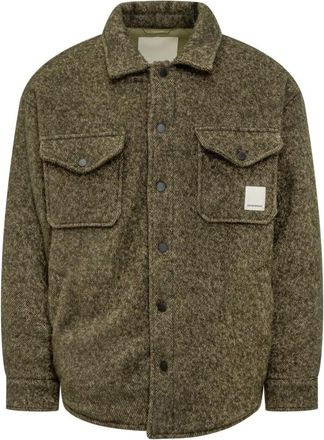 Emporio Armani Homme, Vestes, Vert, Taille: L Veste-chemise en boucl&eacute; m&eacute;lang&eacute; de laine