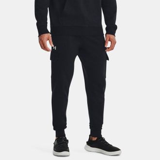 Under Armour Rival Fleece Cargo-Jogginghose für Herren Schwarz / Weiß XXL