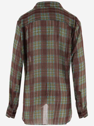Dries Van Noten Womens Viscose-Silk Shirt Burgundy