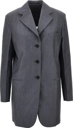 Jil Sander Veste tailleur en laine fil-&agrave;-fil - Femme - Vestes - Gris - Taille: 44 FR