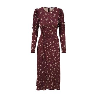 Mar De Margaritas Midikleid mit seitlichen Raffungen und kleinen Kn&ouml;pfen - - Dresses - Damen - Rot - M