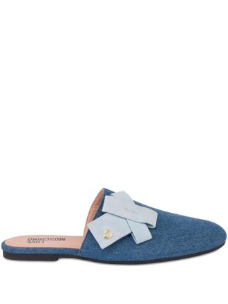 Love Moschino Pantoletten mit Schleife - Blau