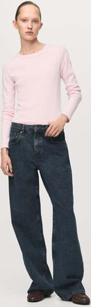 Mango T-shirt coton manches longues rose pastel - Femme - S - MANGO