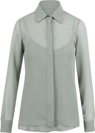 Max Mara Femme, Blouses et Chemises, Vert, Taille: 40 FR Chemise en cr&ecirc;pe de Chine en soie