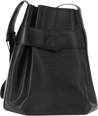 Louis Vuitton unisex, Pre-owned, Noir, Taille: ONE Size Sac Seau en Cuir Pre-owned