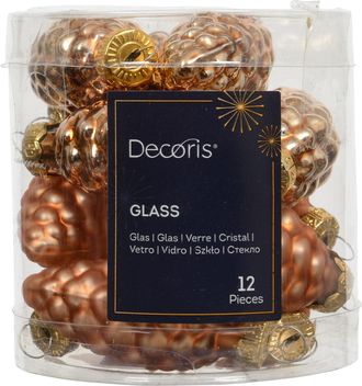 Kaemingk Christbaumschmuck Zapfen Glas 6cm x 12 St&uuml;ck Christbaumkugeln Weihnachtsbaumkugeln f&uuml;r Weihnachten - Christbaumschmuck & Weihnachtsbaumschmuck - Brand