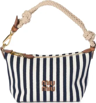 Miu Miu Cotton And Leather Pouch