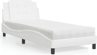 vidaXL Bettgestell ohne Matratze Zadar Wei&szlig; 100x200 cm Kunstleder Vidaxl