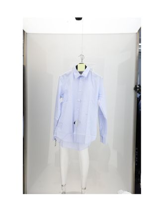 Dior Mens Shirt Look 41 Blue-White Cotton Blue/white