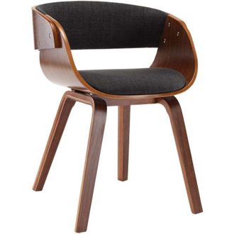 vidaXL Vidaxl - Chaise de salle &agrave; manger Gris Bois courb&eacute; et tissu