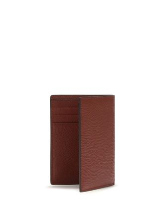Valentino Garavani Mens Vlogo Signature Card Holder Blood Red Calf Leather Bos Taurus Wallet