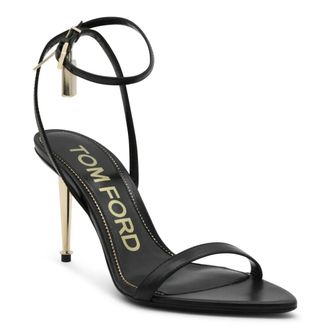 Tom Ford Sandalen - Black Sandals With Metallic Gold Stiletto Heel - Gr. 36,5 (EU) - in Grau - f&uuml;r Damen
