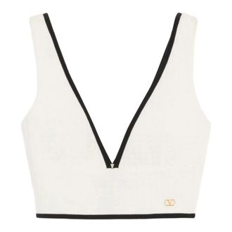 Valentino Garavani VLogo &Auml;rmelloses Top - - Tops - Damen - Wei&szlig; - XS