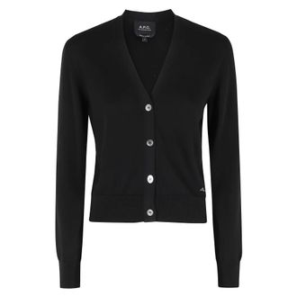 A.P.C. A.p.c., Femme, Pulls, Noir, Taille: 40 FR Cardigan basic