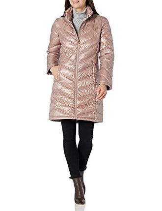 Calvin Klein Doudoune matelass&eacute;e &agrave; chevrons pour femme (taille standard et plus) - Rose - 0X