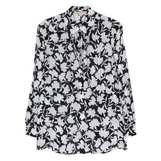 Michael Kors Schwarze Fleur Casual Bluse - - Blouses & Shirts - Damen - Schwarzk - S