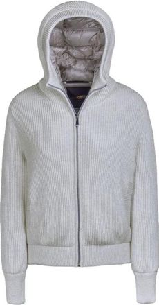 Moorer Femme, Vestes, Blanc, Taille: 40 FR Knitted Hooded Bomber Jacket