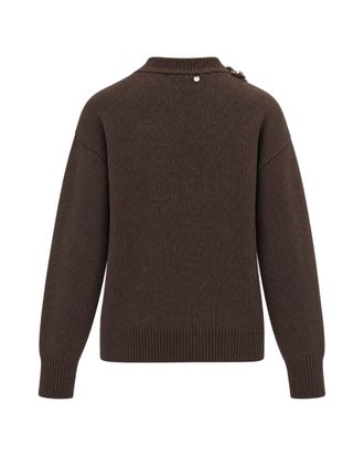 Liu Jo Crystal-Embellished Turtleneck Sweater - Brown