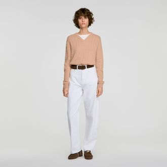 Sandro 2-in-1-Pullover mit Zopfmuster