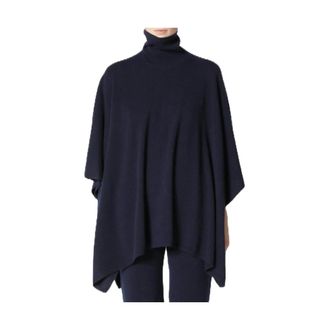 Sminfinity Oversized Turtle Neck Cape Jumper - - Jackets - Damen - Blau - XS/S