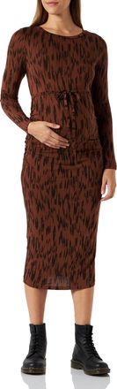 Noppies Damen Dress Alva Long Sleeve All Over Print Kleid, Brunette - N007, 38 EU