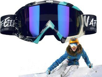 Generico Schneebrille f&uuml;r M&auml;nner und Frauen: Skibrille mit UV-Schutz, Blendschutz f&uuml;r Schneesport, bequeme und verstellbare Passform | Outdoor-Szenario Eq