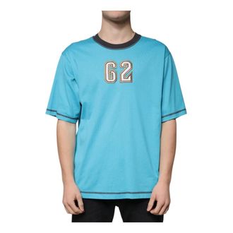 Dolce & Gabbana Blaues Logo Crew Neck T-Shirt - - Tops - Herren - Blau - XL