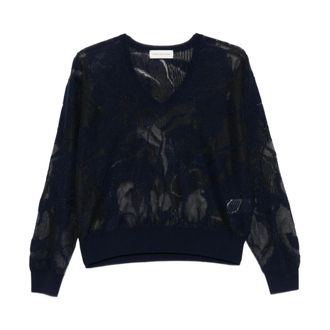 Dries Van Noten Damen, Strickwaren, Blau, LGr&ouml;&szlig;e