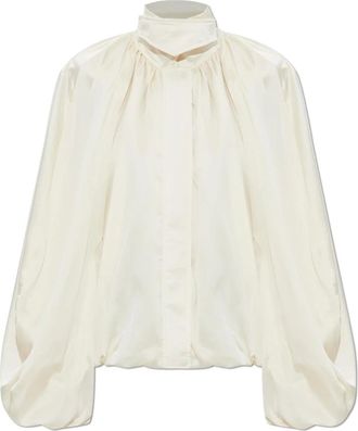 Rotate Rotate Birger Christensen, Femme, Vestes, Beige, Taille: 40 FR Veste Satin&eacute;e avec Drap&eacute;