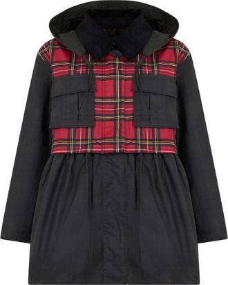 Barbour Femme, Manteaux, Noir, Taille: 34 FR Tartan Peplum Waxed Jacket