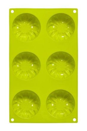 Premier Housewares 0805001 Moule &agrave; G&acirc;teau Forme Marguerite en Silicone Vert 6 Trous