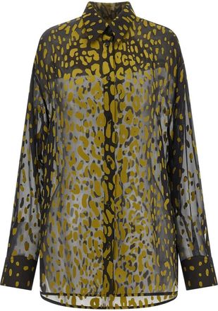 Ferragamo Femme, Blouses et Chemises, Multicolore, Taille: 38 FR Chemise Georgette Devor&eacute;