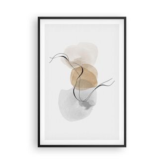 Arttor Poster Schwarzrahmen Abstrakt minimalistisch Aquarell Deko 61x91cm Wandposter Art Prints Wandbilder Dekoration Wohnzimmer Schlafzimmer K&uuml;che Wanddeko 