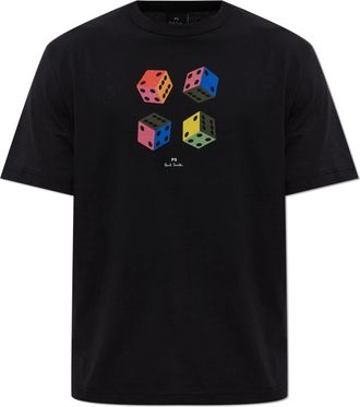 Paul Smith Homme, Tops, Noir, Taille: XL T-Shirt avec un imprim&eacute; color&eacute;
