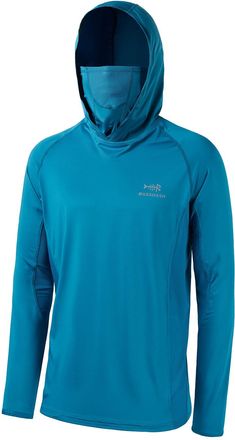 Bassdash UPF 50+ Herren T-Shirt Langarm Angelhemd mit Maske UV Schutz Neck Gaiter Hoodie mit Daumenloch