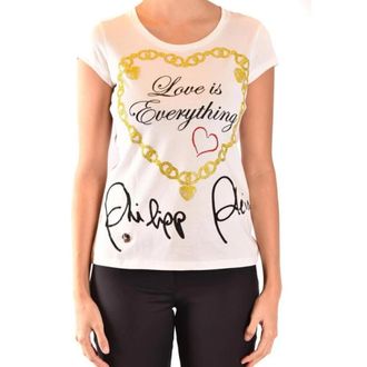 Philipp Plein T-Shirt mit Multicolor-Textdruck - - Tops - Damen - Wei&szlig; - M