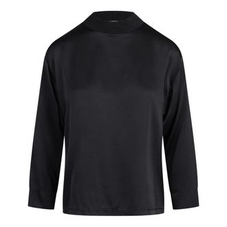 Jucca Tunique en soie stretch satin&eacute;e - Femme - Blouses et Chemises - Noir - Taille: 38 FR