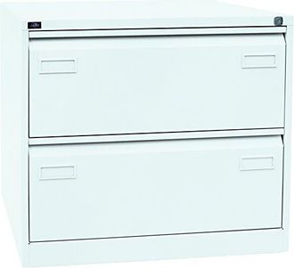 Bisley Bisley LIGHT Hängeregistraturschrank, doppelbahnig, DIN A4, 2 HR-Schubladen, Metall, 696 Verkehrsweiß, 62.2 x 80 x 71.1 cm