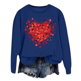 Generic 2026 Sweat-shirt dhiver tendance pour femme avec imprim&eacute; festif et col rond, bleu, XXL