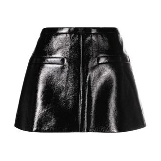 Courr&egrave;ges Heritage A-Linien Vinyl-Minirock - - Skirts - Damen - Schwarzk - 2XS