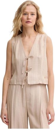 Mos Mosh MOS Mosh, Femme, Vestes, Beige, Taille: 36 FR Gilet &agrave; motif
