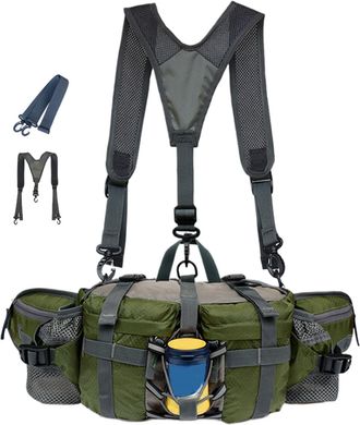 Generic Wandern Gürteltasche mit Flaschenhalter-Outdoor Fanny Pack für Männer und Frauen | Passgürtel mit 2 Wasserflaschenhaltern zum Joggen, Wandern, Radfahr