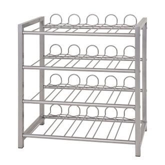 Home Design home24 Flaschenregal Dundalk 1,5l Stahl, lackiert Grau/Silber 54 x 60 x 31cm