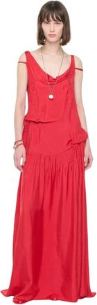 Plan C Plan C, Femme, Robes, Rouge, Taille: 40 FR Long Dress