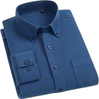 Generic Chemise Oxford thermique for hommes, chemise habill&eacute;e d&eacute;contract&eacute;e &agrave; manches longues doubl&eacute;e de flanelle, chemise boutonn&eacute;e d&eacute;contract&eacute;e daffaires &eacute;pa