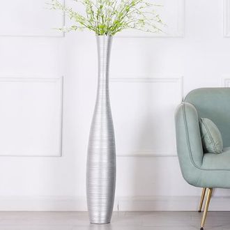 Leewadee Leewadee Grand Vase A Poser Au Sol 105 cm Haut - Vase De Sol pour Fleur Ou Pampa, Argentin, R&eacute;sine