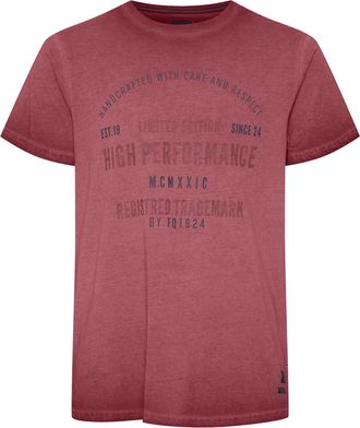 FQ1924 FQEmil Herren T-Shirt Kurzarm Shirt mit Print T-Shirt Rundhalsausschnitt Regular Fit hochwertige Baumwoll-Qualität, Größe:2XL, Farbe:Tawny Port (19172
