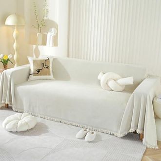 Shanna Housse de canapé unie 2, 3 ou 4 places, en chenille AB pour canapé dangle, protection toutes saisons, pour canapé, causeuse, futon, housse de canapé e